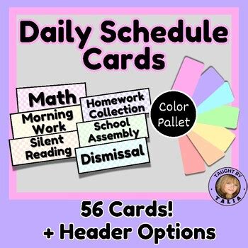 Visual Daily Schedule Cards Classroom Management Decor Pastel TPT