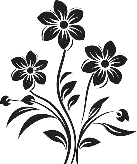 Minimalist Petal Framework Monochrome Emblematic Logo Bold Floral