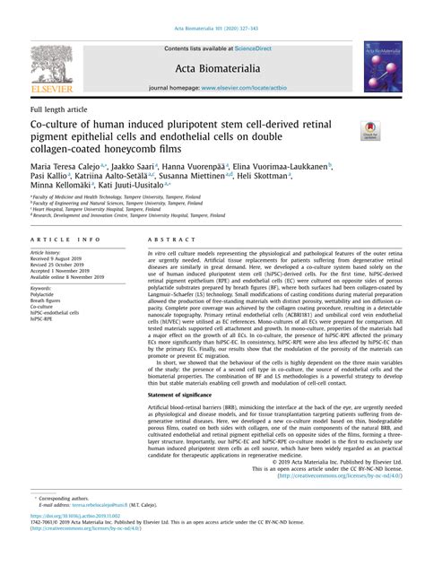Pdf Co Culture Of Human Induced Pluripotent Stem Cell Derived Retinal