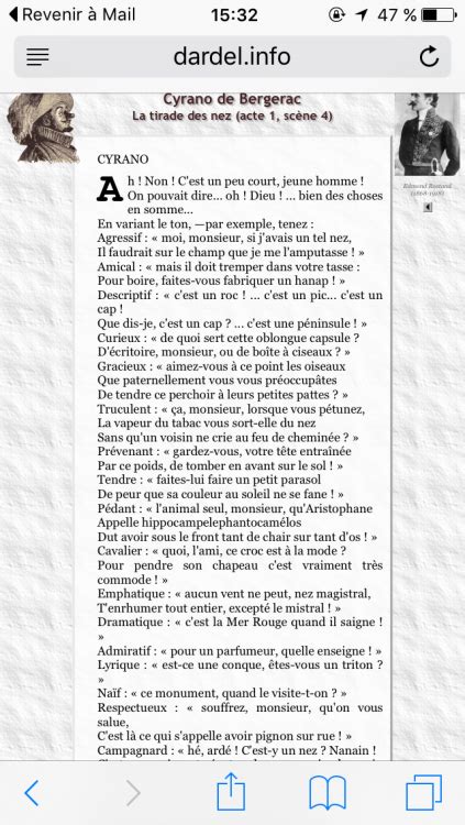 Oral sur la tirade du nez Cyrano de Bergerac Français E Bahut