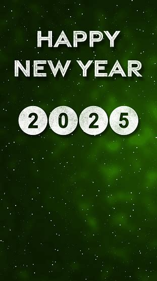 수직 어둡고 밝은 생생한 에메랄드 그린 색상의 반짝이는 눈 덮인 배경 복사 공간 흰색 색상 텍스트 새해 복 많이 받으세요 반짝이는 별이 있는 연기가 자욱한 배경 원의 숫자로
