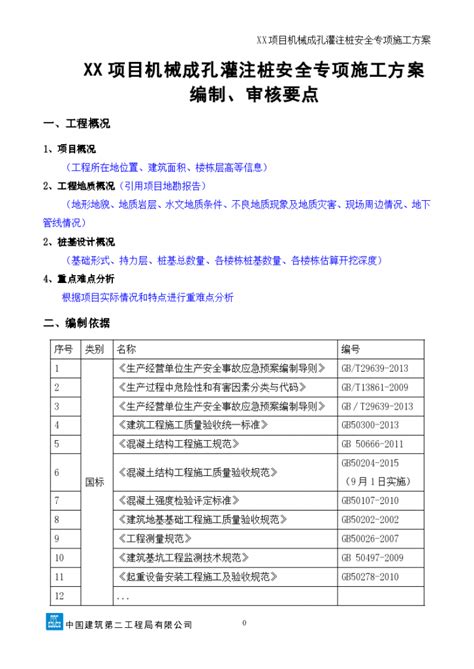 机械成孔灌注桩安全专项施工方案 要点 Do 土木在线