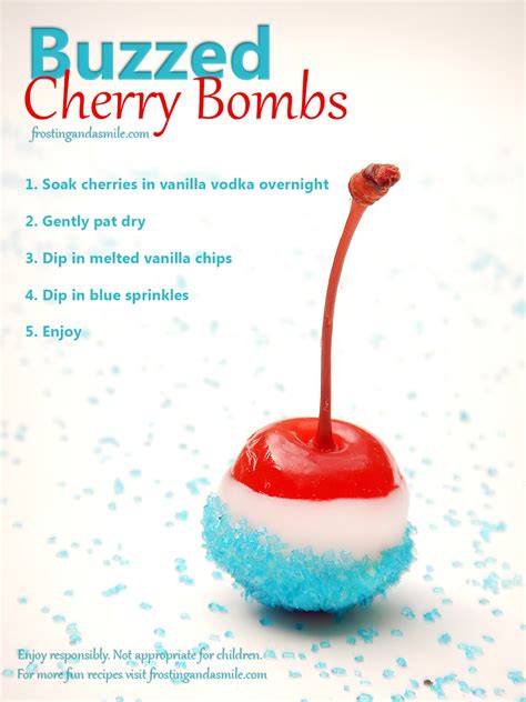 Buzzed Cherry Bombs Vodka Soaked Cherries Frosting And A Smile