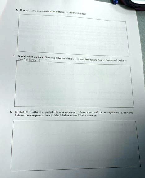 Solved Pts What Are The Differences Between Markov Decision