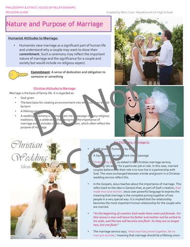 Nature And Purpose Of Marriage Lesson For Issues Of Relationships
