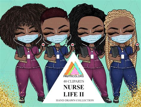 Nurse Life Clipart African American Dolls Planner Sticker Etsy