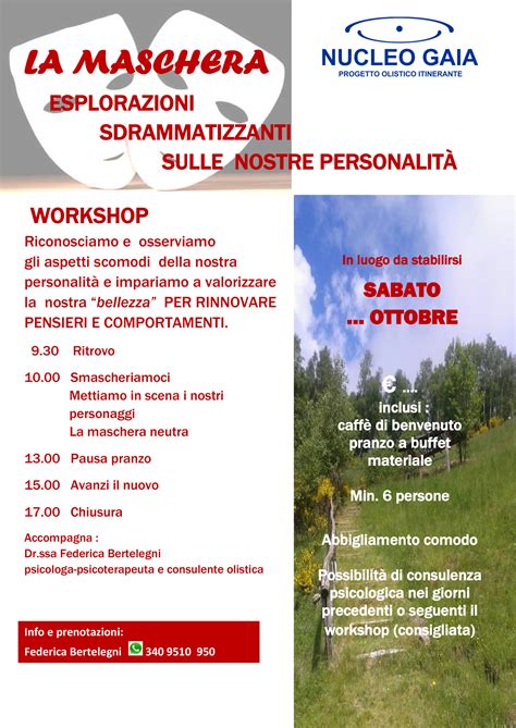 Workshop – La maschera – data a definirsi | Nucleo Gaia