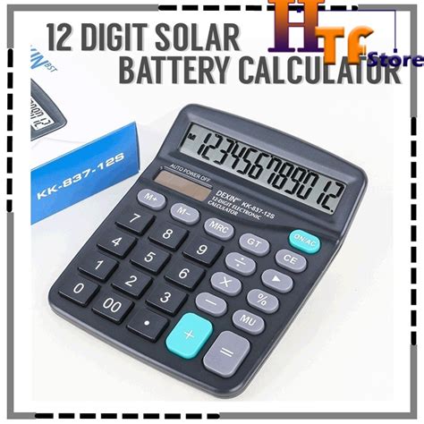 12 Digits Dual Power Big Display Desktop Calculator Solar Battery Powered Basic Desktop