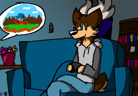 Sega Time Buck Just Playing Sonic The Hedgehog On His Mega Drive While
