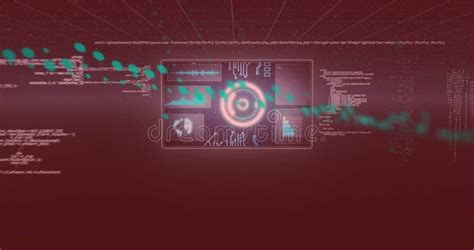 futuristic data processing image with graphs and circular interface