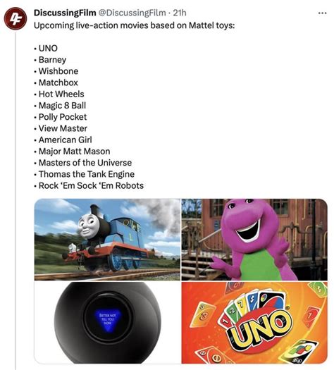 Because Of The Success Of Barbie More Mattel Toys Are Going To Become