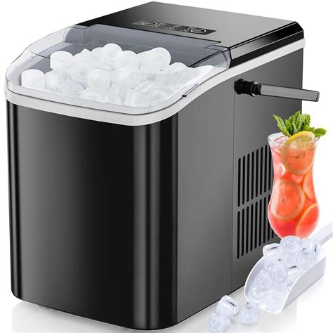 Sweetcrispy Countertop Ice Maker Portable Ice Machine Self Cleaning With Ice Scoop Basket And