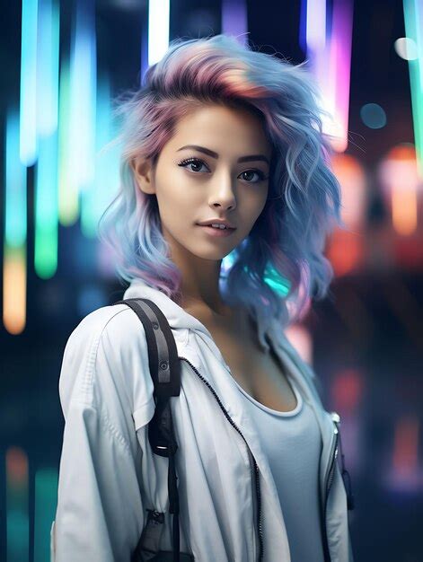 Premium Photo Photo Of Silver Haired Asian Woman Holding An Eyeshadow