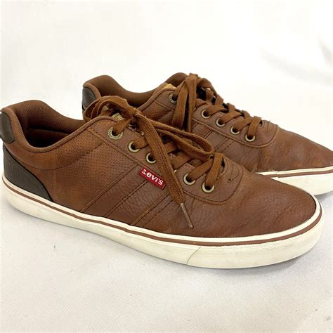 Levis Mens Miles Tumbled Wx Brown Leather Tennis Shoes 51930309h Size