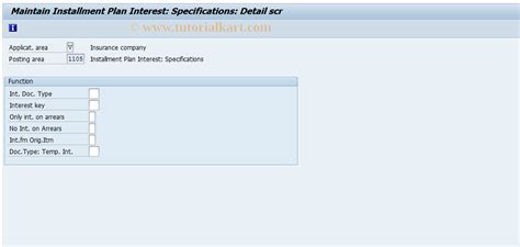 FQI3 SAP Tcode Maintain Specification For Int On Inst Plan