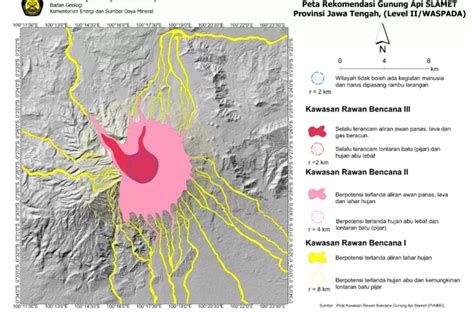 Inilah Peta Rawan Bencana Gunung Slamet Meletus