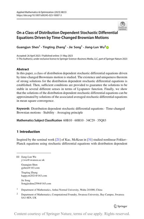 On A Class Of Distribution Dependent Stochastic Differential Equations