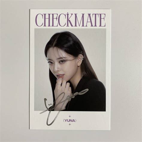Itzy Yuna Signed 5th Mini Album Checkmate Official Event Postcard