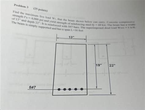 Solved Find The Maximum Live Load WL That The Beam Shown Chegg Com