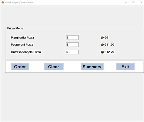 Github Adarshrajaramhegde Pizza Ordering Application Using C Windows