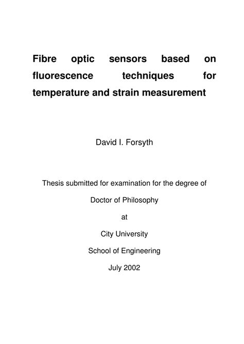 Pdf Fibre Optic Sensors Based On Fluorescence Techniques For