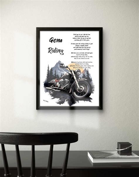 Motorcycle Memorial Poem Print Gone Riding Tribute Etsy