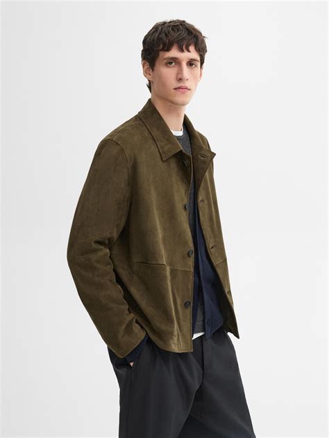 Замшевая куртка с накладными карманами · Хаки · Юбки | Massimo Dutti