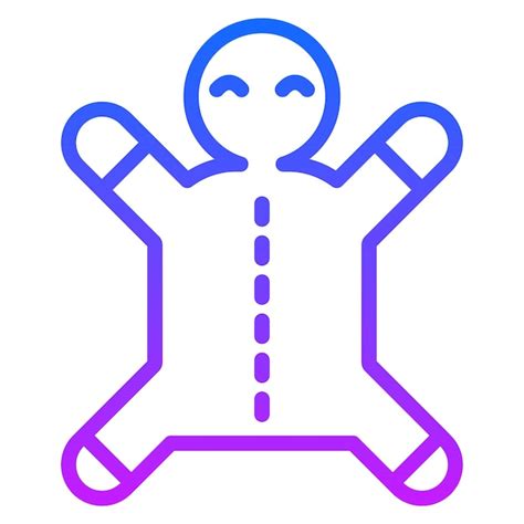 진저브레드 맨 터 아이콘 프리미엄 벡터