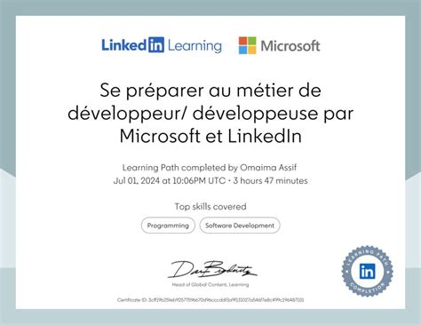 Omaima Assif On Linkedin Certificate Of Completion