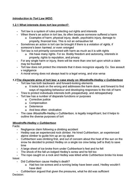 Chapter 1 Introduction Introduction To Tort Law Woo 12 What