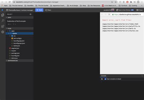 Unable To Import Angular Project From Github Issue 937 Stackblitz