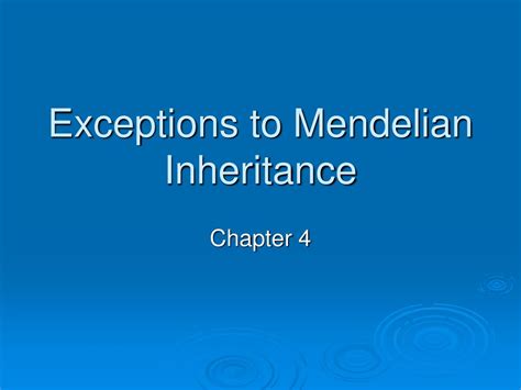 PPT Exceptions To Mendelian Inheritance PowerPoint Presentation Free