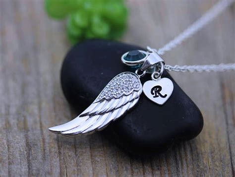 Sterling Silver Angel Wing Necklace Guardian Angel Wings Etsy