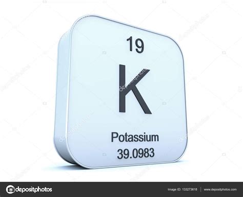 Potassium Element Square Potassium Element On White Square Icon