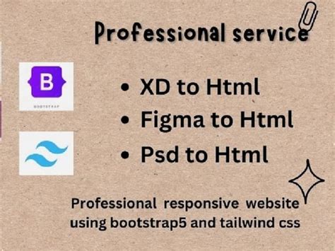 Expert Xd Psd Figma To Html And Bootstrap Conversion Services Upwork