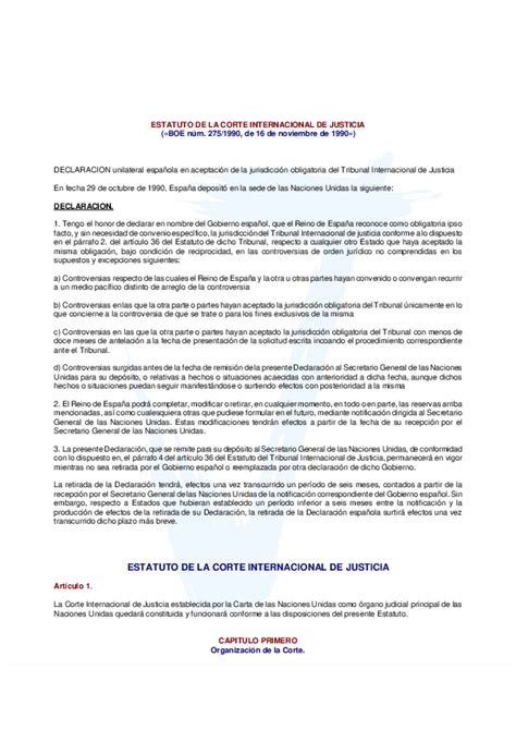 Pdf Estatuto De La Corte Internacional De Justicia
