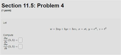 Solved Letw2xy5yz3xzxstyestzt2computedelwdels55