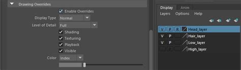 maya drawing overrides layers andor kollar character artist