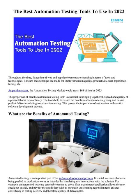 The Best Automation Testing Tools To Use In 2022 Bmn Infotech By