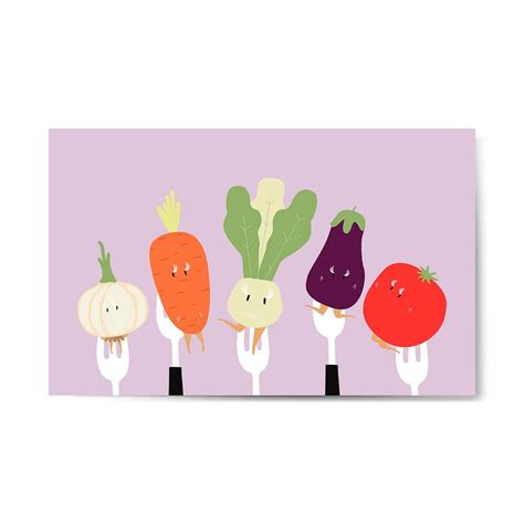 Fresh Vegetable Cartoons Forks Vector Premium Vector Rawpixel