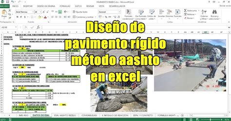 Excel Para El DiseÑo De Pavimento RÍgido Por El Metodo Aashto