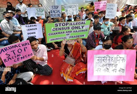 New Delhi India 05042022 Arunachal Youth Protest Against Illegal