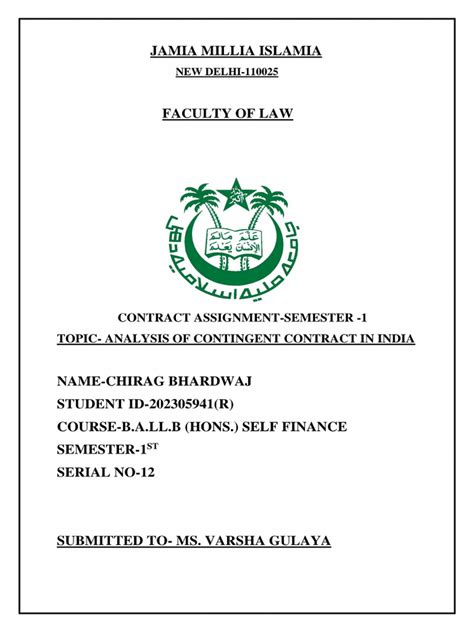 Contract Assignment Pdf