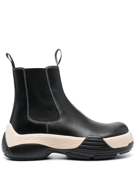Lanvin Chunky Sole Leather Chelsea Boots Editorialist