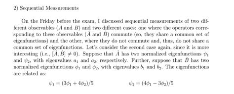Solved 2 Sequential Measurements On The Friday Before The