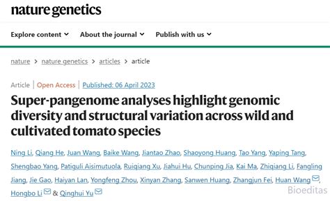 经典案例 首个超级泛基因组分析揭示野生 栽培番茄基因组多样性及结构变异 陕西佰艾基因信息科技有限公司