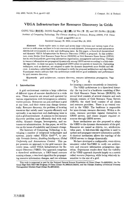 Pdf Vega Infrastructure For Resource Discovery In Grids