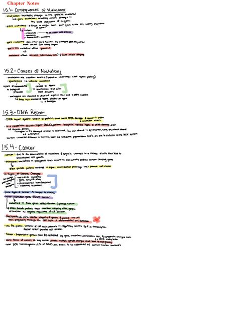 Chapter Mutation DNA Repair And Cancer BIO Chapter Notes Studocu