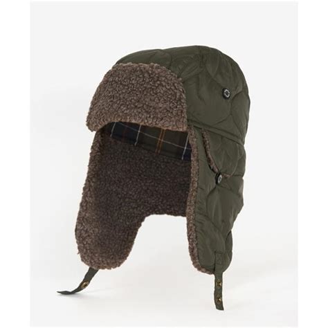 Barbour Sandbay Quilted Trapper Hat Unisex Trapper Hats Flannels