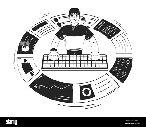 Data Analytics Business Reports Doodle Line Illustration Concept Stock Vector Image And Art Alamy